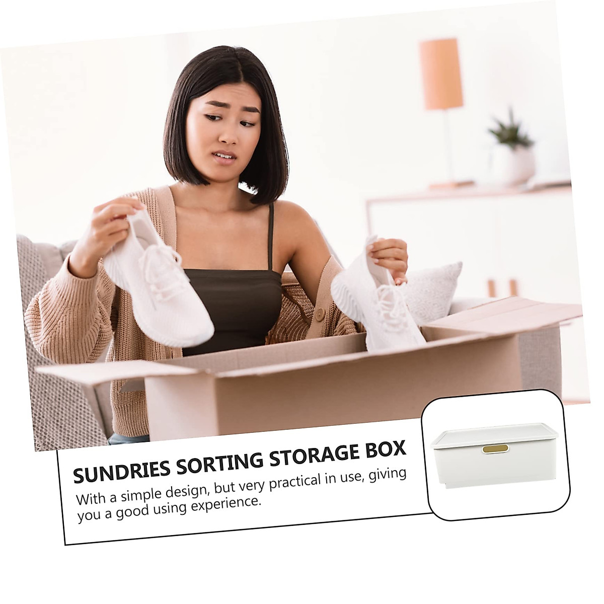 BESPORTBLE Storage Bin with Lid 1pc Box Box Japanese Storage Box Kids Organizer Bins Storage Bins with Lids Plastic Organizer Box Box Bin Organizer Sundry Box Desktop Sundries Bin