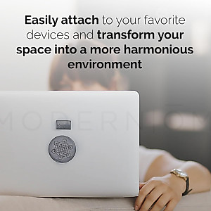 Shungite Plates for Cell Phones, Tablets, Laptops | Shungite Stone Stickers for Electronics with Sacred Geometry – Set of 2, Large Plate with Metatron’s Cube