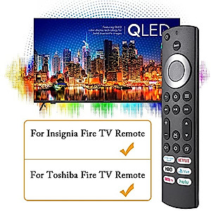 【Pack of 2】 AZMKIMI Remote Compatible with Toshiba Fire TVs and Insignia Fire TV Remote, with Prime Video, Netflix, HBO, Vue, ImdbTV and Hulu Shortcut Buttons
