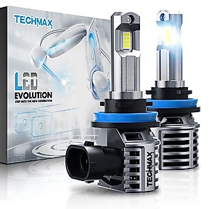 TECHMAX H8/H9/H11 Bulb, Fog Light Bulb 20000LM Bright 6500K Windless Direct Insertion Plug and Play Halogen Replacement, Pack of 2