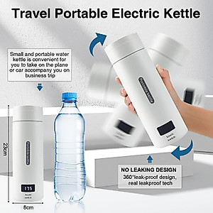 Travel electric kettle, 380ml Small Portable Electric Kettle with 4 Variable Temp Preset, 304 Stainless Steel Mini Electric Coffee Tea Kettle with Auto Shut Off & Boil Dry Protection Water Boiler