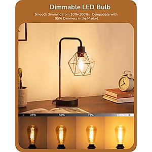 EDISHINE 6 Pack Vintage LED Edison Bulbs 8W Equivalent 60W, ST64 Dimmable Led Light Bulbs, 700LM 2200K Amber Warm Light E26, Decorative Antique LED Filament Bulbs for Home and Commercial, UL Listed