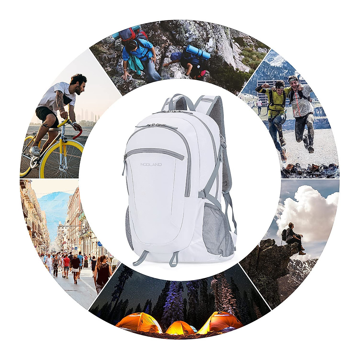 Sharkborough NODLAND Light Weight Packable Backpack Hiking 45L Foldable Water-Resistant Daypack Rucksack