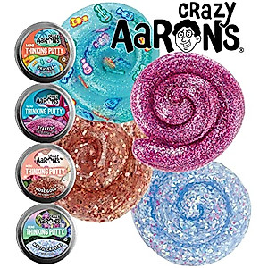 Crazy Aaron's Putty Mini Tins Mystical Crystal, Ukulele, Starfish & Rose Gold Gift Set Bundle - 4 Pack (13.3g Each)