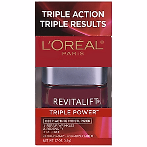 L'Oreal Paris RevitaLift Triple Power Deep-Acting Moisturizer for All Skin Types, 1.7 Ounce