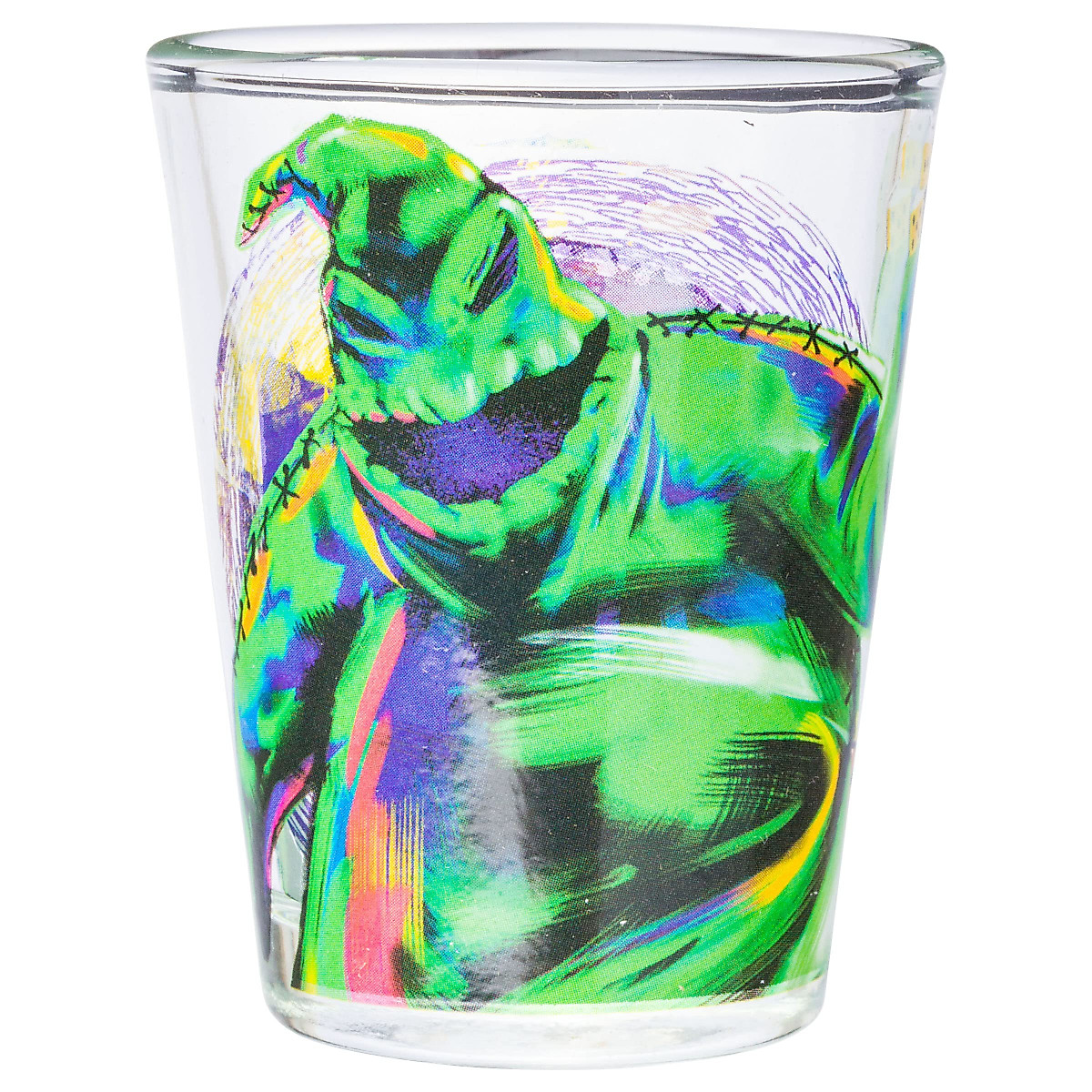 Silver Buffalo Disney Nightmare Before Christmas Splatter Characters 4pc Mini Glass Set, 1.5 Ounces