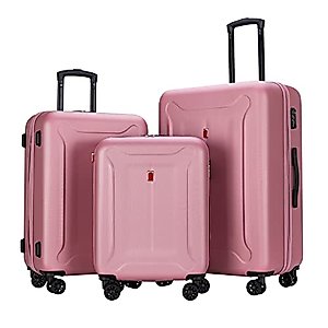 Widfre Luggage Sets 3 Pieces Carry on Suitcase Hardshell Lightweight Travel with Double Spinner Wheels Locks TSA Approved (Red)