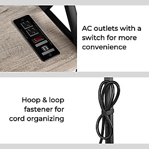 Yaheetech TV Stand with Power Outlets, Entertainment Center with Drawer, Media Console Table for TV up to 45 inch with Open Storage Shelf for Bedroom/Living Room/Hallway, Metal Frame, Grey