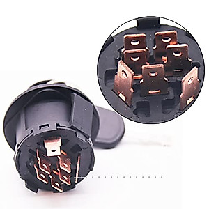 Starter Ignition Switch with Key 4-Position 7-Terminals Compatible with Husqvarna, Craftsman, AYP, for CubCadet, Sears, Poulan Pro Lawn Riding Mower Rider Tractor Lawnmower Replace 532193350 193350