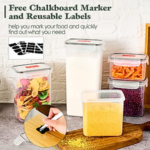 CLIFFBUCK 14 Pack Food Storage Containers With Lids Airtight Dry Plastic Kitchen Containers For Pantry Organizing Canisters BPA-Free