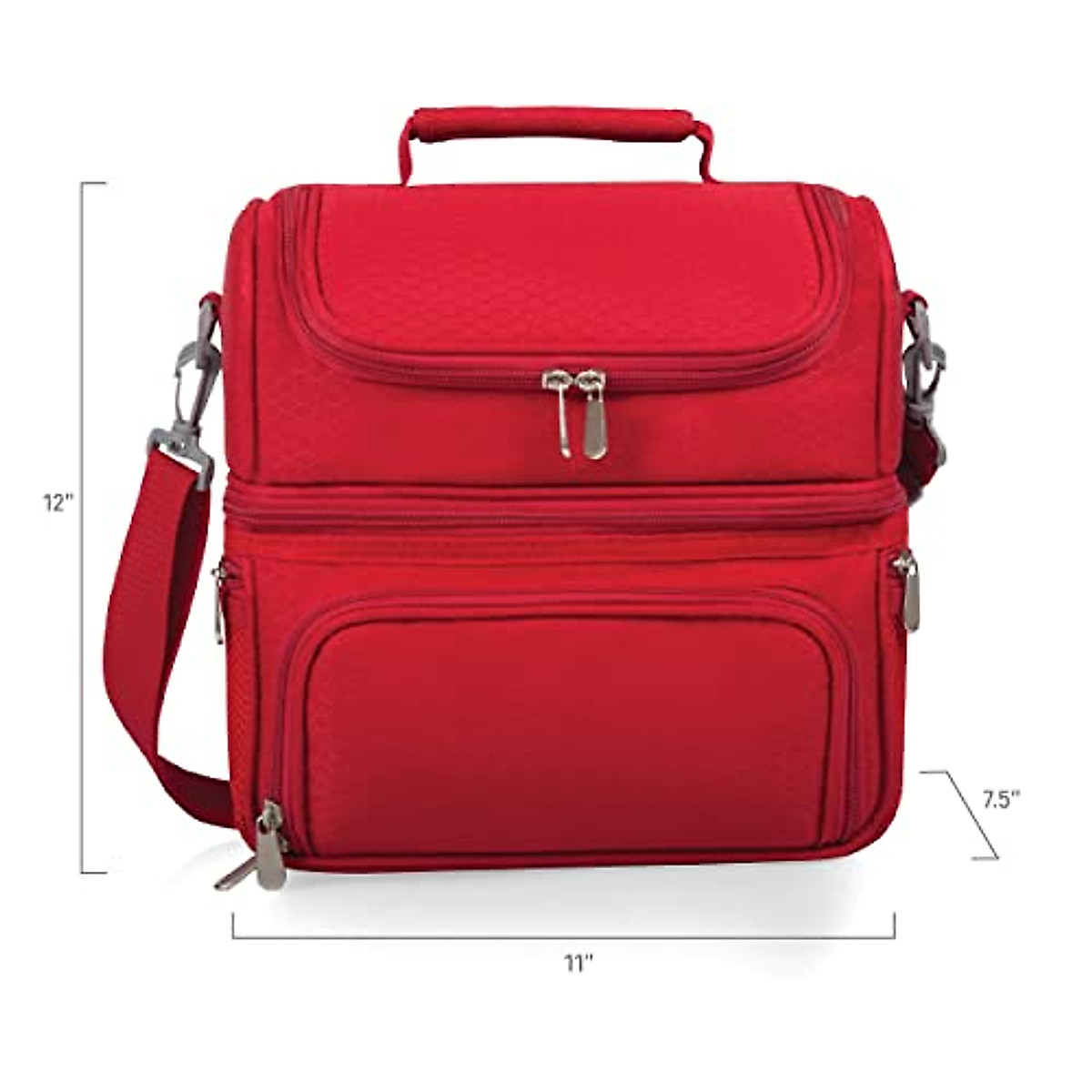 ONIVA - a Picnic Time brand, Pranzo Lunch Bag, Insulated Lunch Box with Picnic Set, Lunch Cooler Bag, (Red)