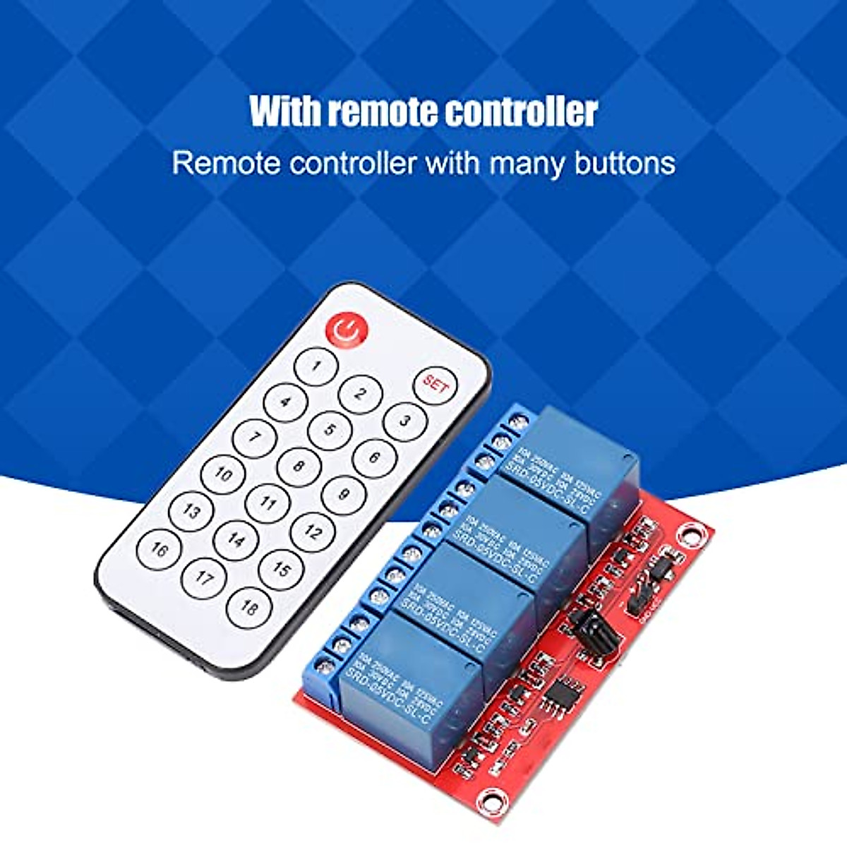 Receiving Relay Module Control Switch, Multiple Buttons 4 Channel Relay Module Receiver Set Labor Saving with Internal Battery for Electrical Components(#1)