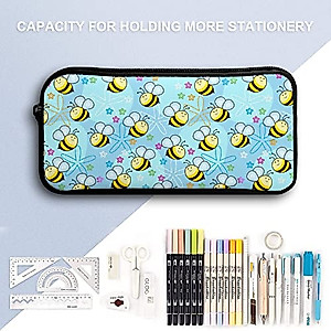 Cute Bees Pencil Case Makeup Bag Big Capacity Pouch Organizer for Office College