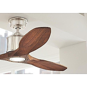 Home Decorators Collection Reagan 52 Inch LED Indoor Brushed Nickel Ceiling Fan with Light Kit and Remote Control