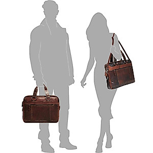 Jack Georges Voyager Slim Zippered Briefcase #7320 (Brown)