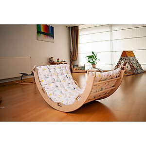 Kidodido Cushion for Climbing Arch | Pillow for Montessori Rocker | Montessori Rocker Cushion Set | Climbing Arch Pillow | Premium Quality Climbing Set Cushion (Flamingo)