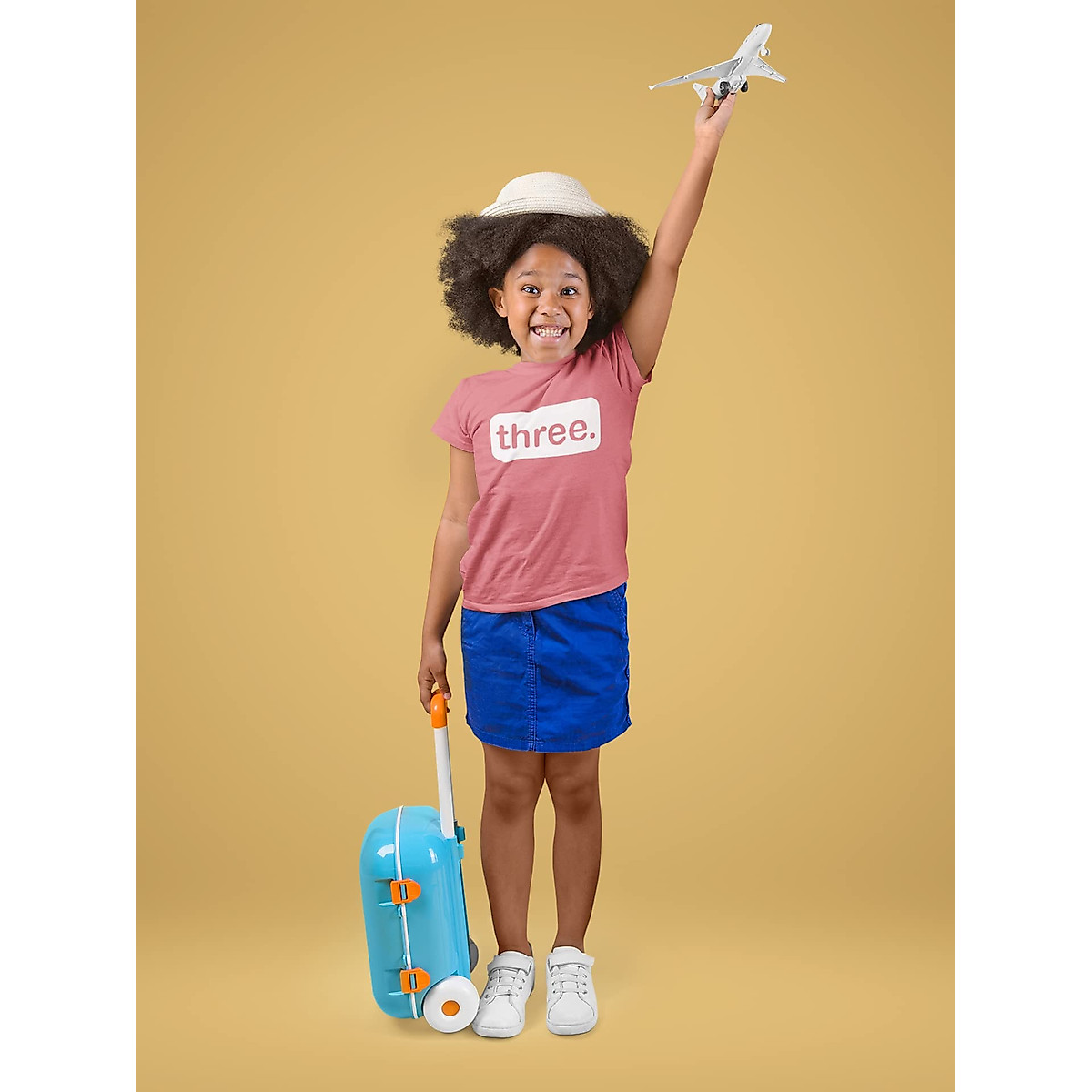 3rd Birthday Girl Outfit 3 Year Old Girls Shirt Three Shirts 3t Toddler Third (White on Mauve, 3 Years)