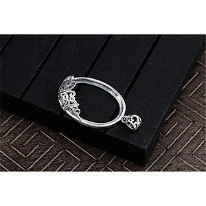 Great Beads Pendant Blank (20x29mm Oval Blank) Antique Style Thai Sterling Silver Oval Cabochon Pendant Setting P306B