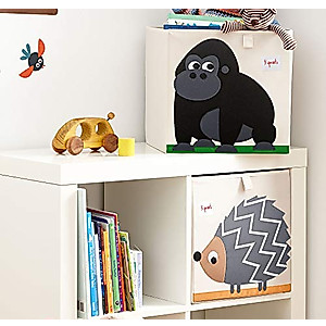 3 Sprouts Cube Storage Box - Organizer Container for Kids & Toddlers - Gorilla