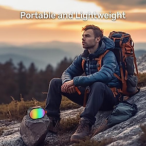 ROFALL Bluetooth Speakers Portable, Wireless Speaker with RGB Lights, HD Sound, 5 Watts, Compact Size, Dual Pairing, TWS, Waterproof, Suitable for Mobile Phones, Tablets and Laptops