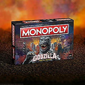 Monopoly: Godzilla | Based on Classic Monster Movie Franchise Godzilla | Collectible Monopoly Game Featuring Familiar Locations and Iconic Kaiju Monsters