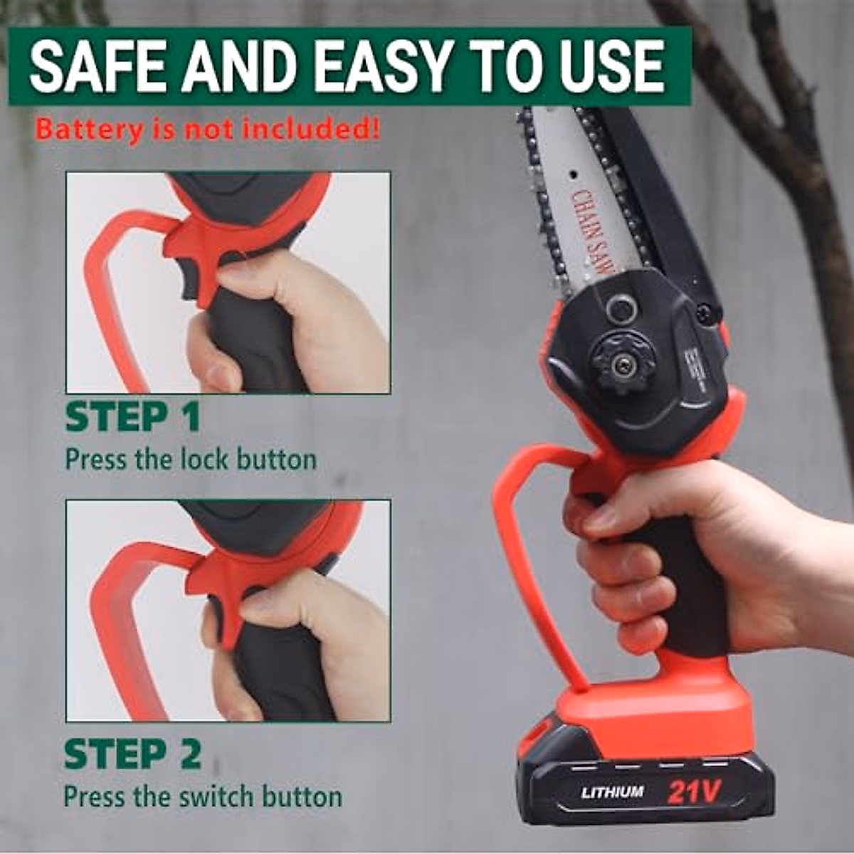 T TOVIA Cordless Power Chainsaw for Makita 18V Battery(Battery NOT Included), 4 Inch Hand-held Mini Pruning Saw for Wood Cutting, Tree Trimming, Camping