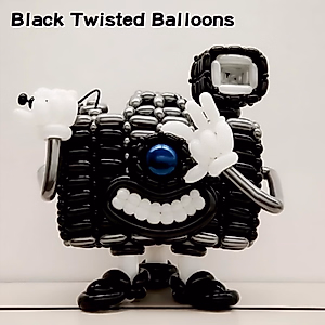 RUBFAC 260 Balloons 150pcs Black Long Balloons for Balloon Animals, Twisting Balloons for Balloon Garland Animals Modeling, Birthday, Wedding, Party Decorations