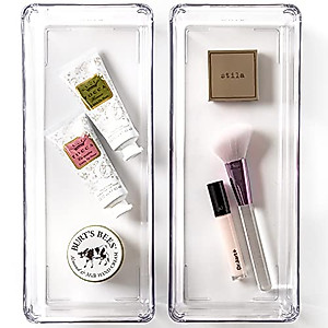 BINO | Oblong Plastic Drawer Organizer Bin, 2 Pack | THE ARTISAN | Multi-Purpose | Durable | BPA-Free | Desk Drawer Organizer | Vanity Organizer | Bathroom Drawer Organizer | Makeup Drawer Organizer