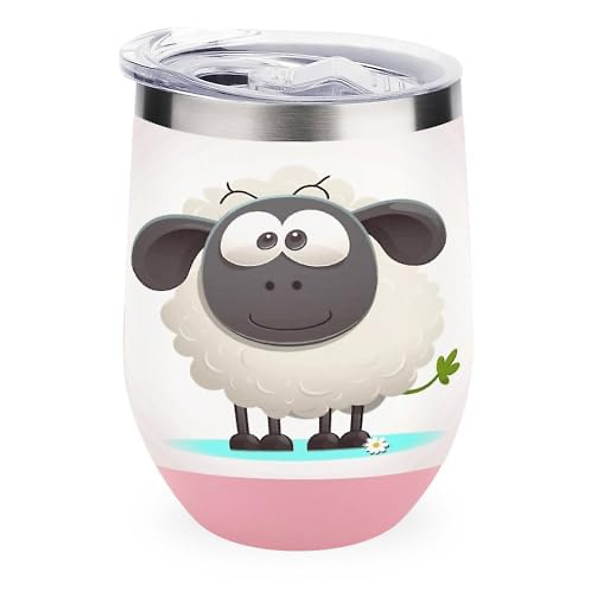 WYUSPGK 304 Stainless Steel Insulated Cup, Sheep Print Smooth Rim, Durable & Reusable - Perfect for Office, Home, And Travel
