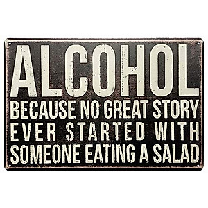 ERLOOD Alcohol Tin Signs Unique Metal Bar Wall Plaque Decor Vintage Kitchen Tin Sign 12 X 8