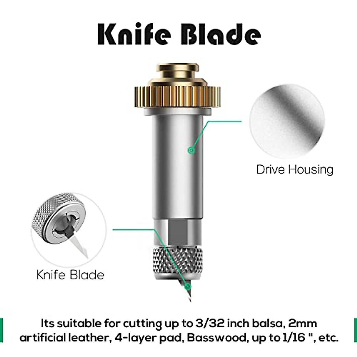 Knife Blade and Drive Housing for Cricut Maker Cricut Tool Set-Perfect for Balsa Wood, Mat Board, Chipboard and More