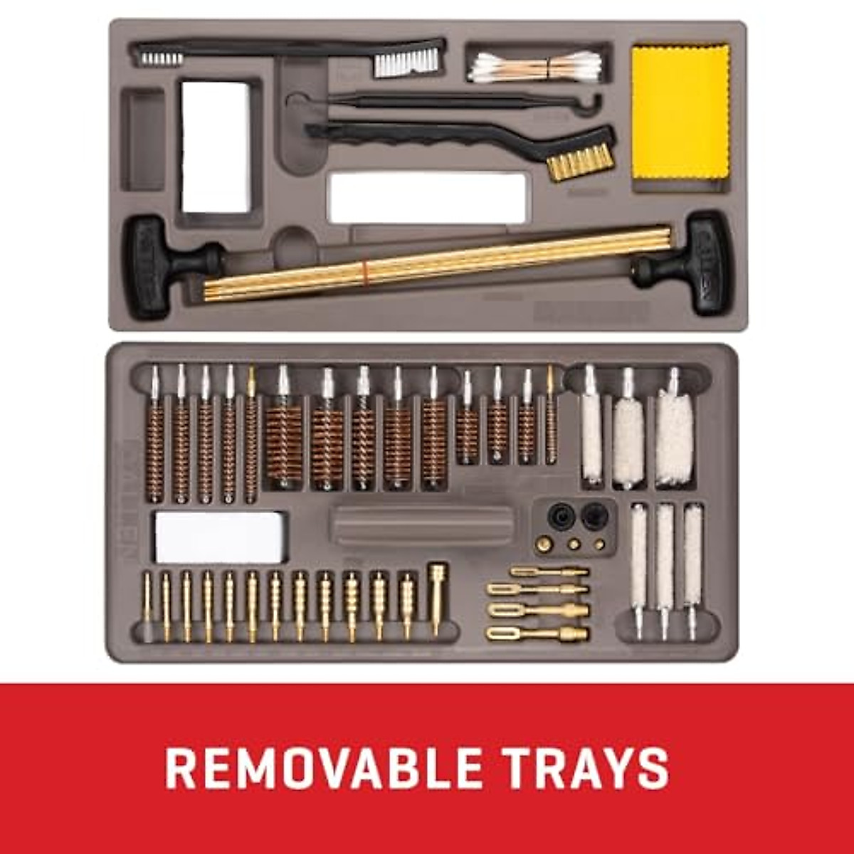 Allen Company Universal Gun Cleaning Kit & Tool Box - Rifle, Shotgun & Handgun Gun Cleaner Kit - 65-Piece - Gun Accessories for Men and Women - Cleaning Kit Gun Case - Black