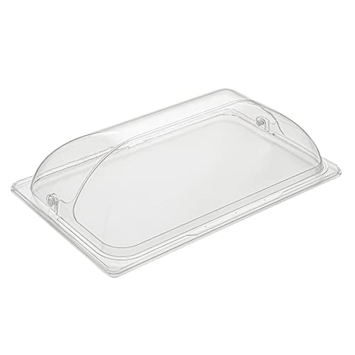 Restaurantware Cater Tek 21 Inch Polycarbonate Plate Cover 1 Shatterproof Dish Cover - Dishwashable For 21 Inch Plates Clear Plastic Tray Cover Flap Handle Design Endures Up To 210F