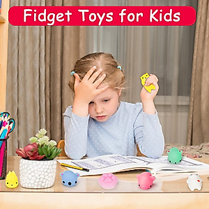 26 Packs Mochi Squishy Toy Valentines Day Gifts Cards for Kids Classroom Fidget Toys Preschool Exchange Gifts Cards Classmate Gifts