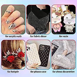 B-7000 Glue for Rhinestones Crafts, 4000Pcs Upgrade Crystal Clear Flatback Rhinestones with 3Pcs Adhesive Glue Dotting Pen Wax Pencil Tray Tool for Nail Art Tumbler DIY Jewelry Beads Shoes Clothes