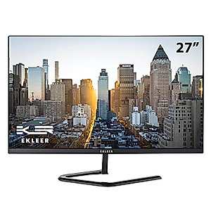 EKLEER 27 inch Ultra Thin Bezel Computer Monitor, FHD 1080p, IPS Display, HDMI, USB Type-C, 2 x USB A Hub, 75hz, Fast Charging & Mirroring Compatible with iPhone 15 Plus Pro Max/MacBook Air Pro