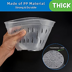 JGB 9 Pack 7 Inches Orchid Pots for Repotting, Clear Orchid Pot with Holes and Saucers, Breathable Slotted Orchid Planters, Plastic Flower Plant Pots Indoor and Outdoor