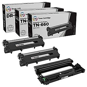 LD Compatible Toner Cartridge & Drum Unit Replacements for Brother TN660 High Yield & DR-630 (2 Toners, 1 Drum, 3-Pack)