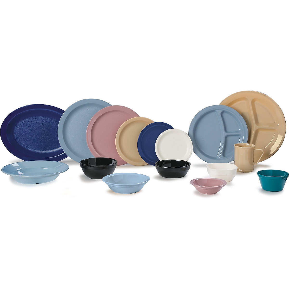 Carlisle FoodService Products Reusable Plastic Bowl Bouillon Cup, Soup Bowl for Home and Restaurant, Melamine, 8.4 Ounces, White, (Pack of 48)