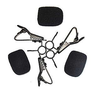 BLUPLE 3 Pieces Lavalier Microphone Metal Tie Clips, 3 Pieces Lapel Mic Windscreen Foam Covers (Clip-6mm, 3pcs,Black)