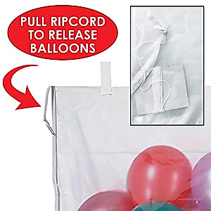 Beistle Plastic Balloon Drop Bag For Birthday Celebration New Year’s Eve Party Supplies
