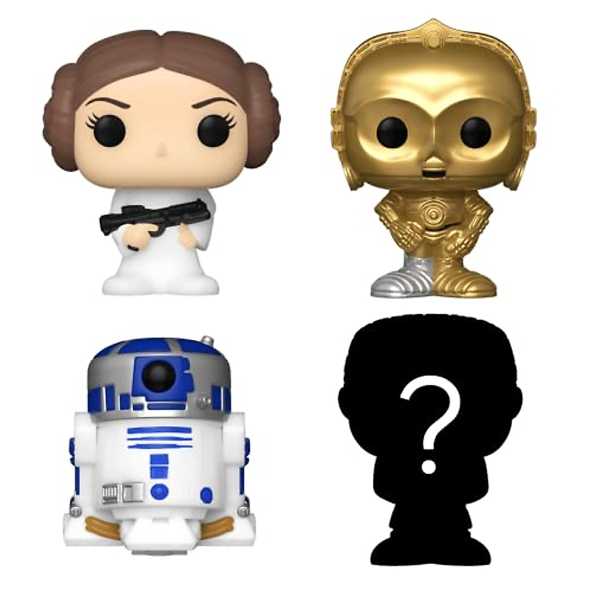 Funko Bitty Pop! Star Wars Mini Collectible Toys 4-Pack - Princess Leia, R2-D2, C-3PO & Mystery Chase Figure (Styles May Vary)