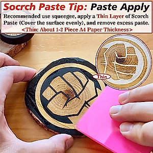Scorch Paste - Wood Burning Paste, Wood Burning Gel Marker for Crafting & Stencil Wood Burning, Stable Heat Activated Paste, Accurately & Easily Burn Designs on Wood and Arts - 3 OZ
