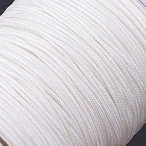 Outus 109 Yards/Roll White Braided Lift Shade Cord for Aluminum Blind Shade, Gardening Plant and Crafts (1.0 mm)