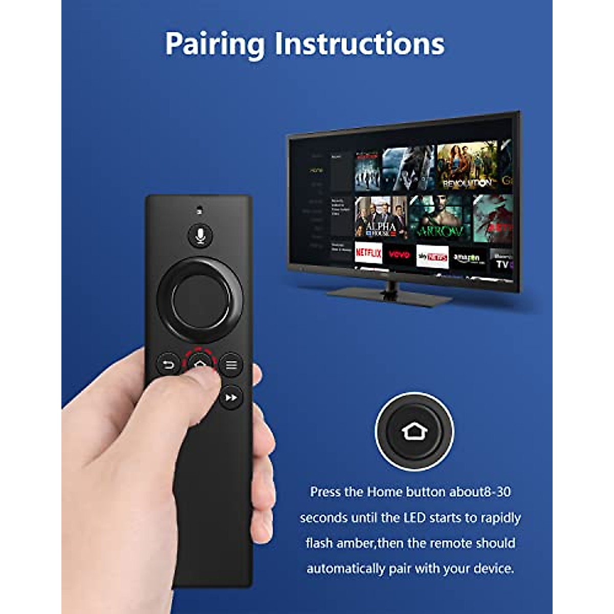 2nd Gen DR49WK B PE59CV Replacement Voice Remote for Amazon Fire TV Stick (2nd Gen/3rd Gen/Lite/4K) Fire TV Cube (1st Gen/2nd Gen, and Later) Fire TV (3rd Gen, Pendant Design)