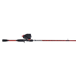Abu Garcia Abumatic & Max X Spincast Reel and Fishing Rod Combo (Old & New Models), Red, 15 Size Reel - 6'6" - Medium - 2pc