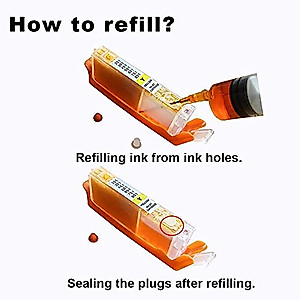 INKWAY Pgi-280xxl Cli-281xxl 280xxl 281xxl refillable Ink Cartridges Compatible for Canon PIXMA TS6120 TS6220 TS6320 TR7520 TR8520 TS702 TS9521C TS9520 Printer with Permanent chip, 5 Colors