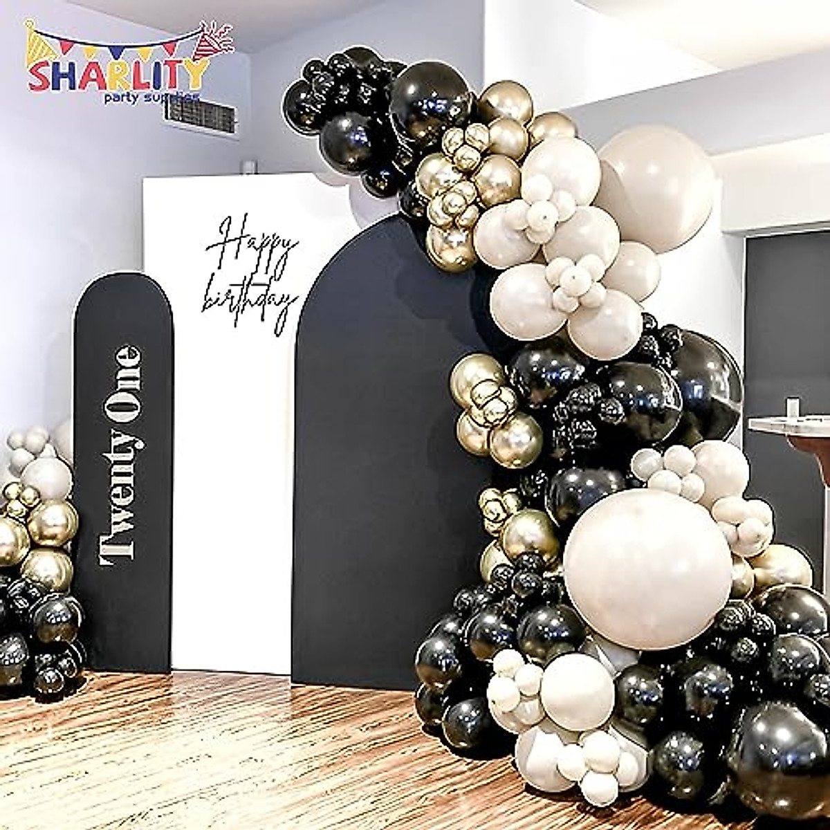Sharlity Black Balloons, 100 Pcs Black Balloons 12 Inch Black Latex Balloons for Graduation New Year Birthday Anniversary Party Decorations
