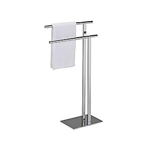Kings Brand Furniture - Marinali Metal Freestanding Bathroom Towel Rack Stand, Chrome
