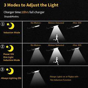 JAMIEWIN 120 led Solar Street Lights Outdoor Wireless Solar Security Wall Light Motion Sensor with 3 Lighting Modes for Porch Gutter Barn Garden Deck Fence Patio Path 2 Pack